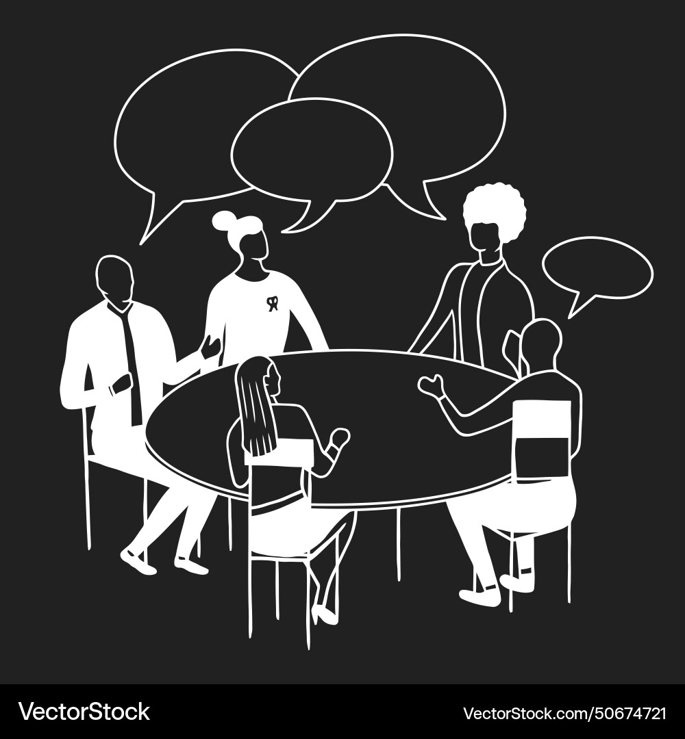 Business teamwork meeting discussion at the round Vector Image