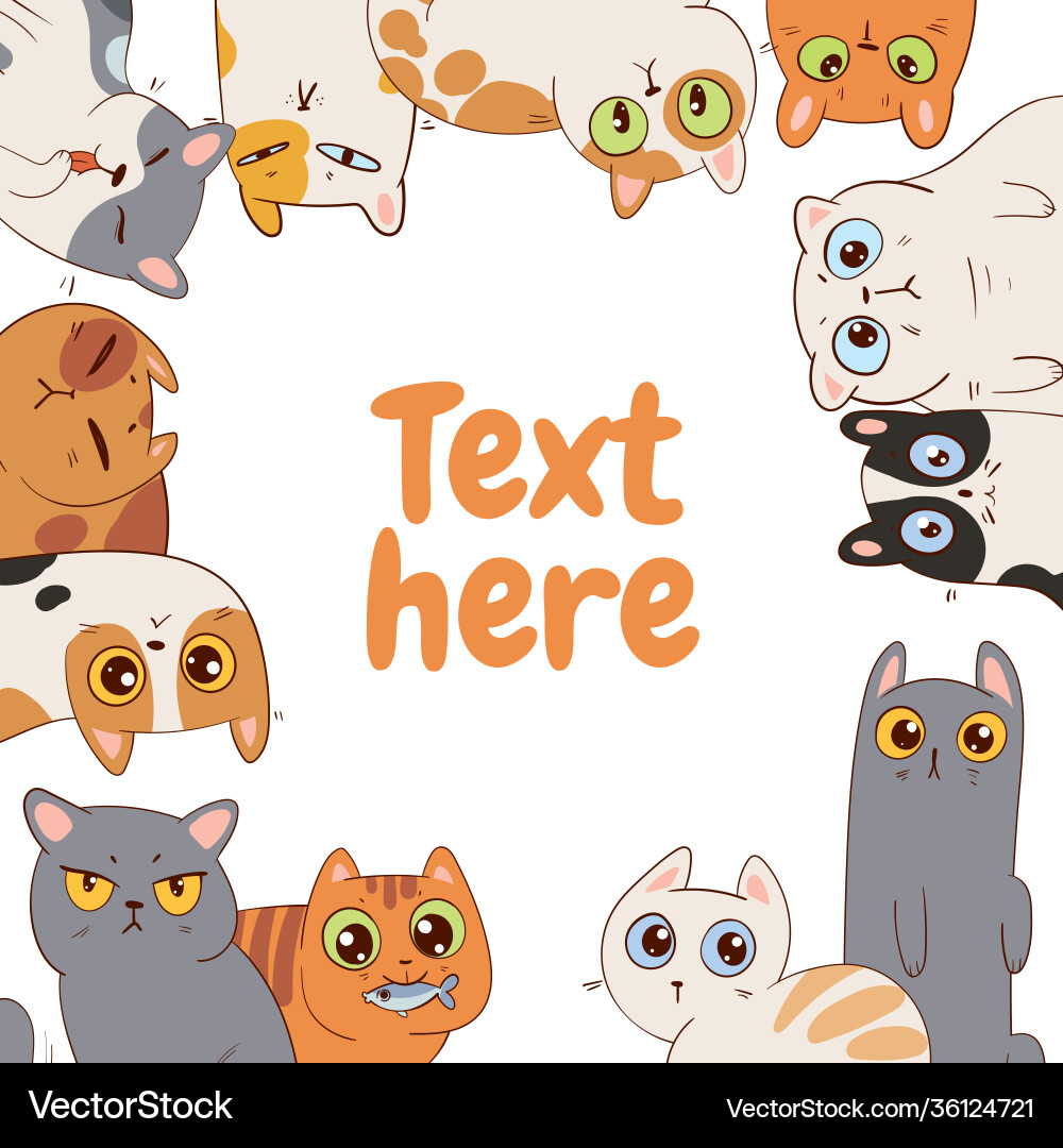 Cats border page layout template for your design Vector Image
