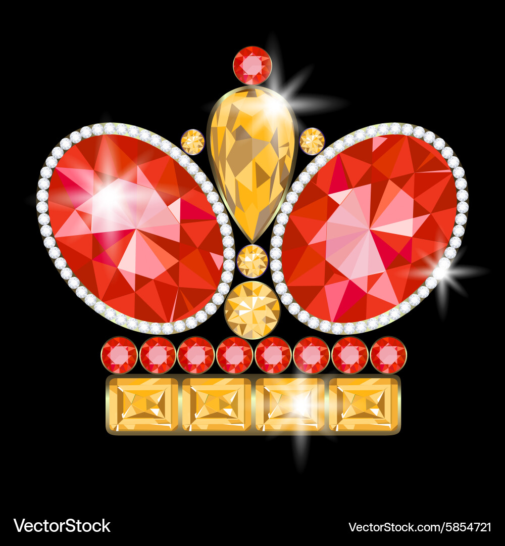 Crown brooch Royalty Free Vector Image - VectorStock