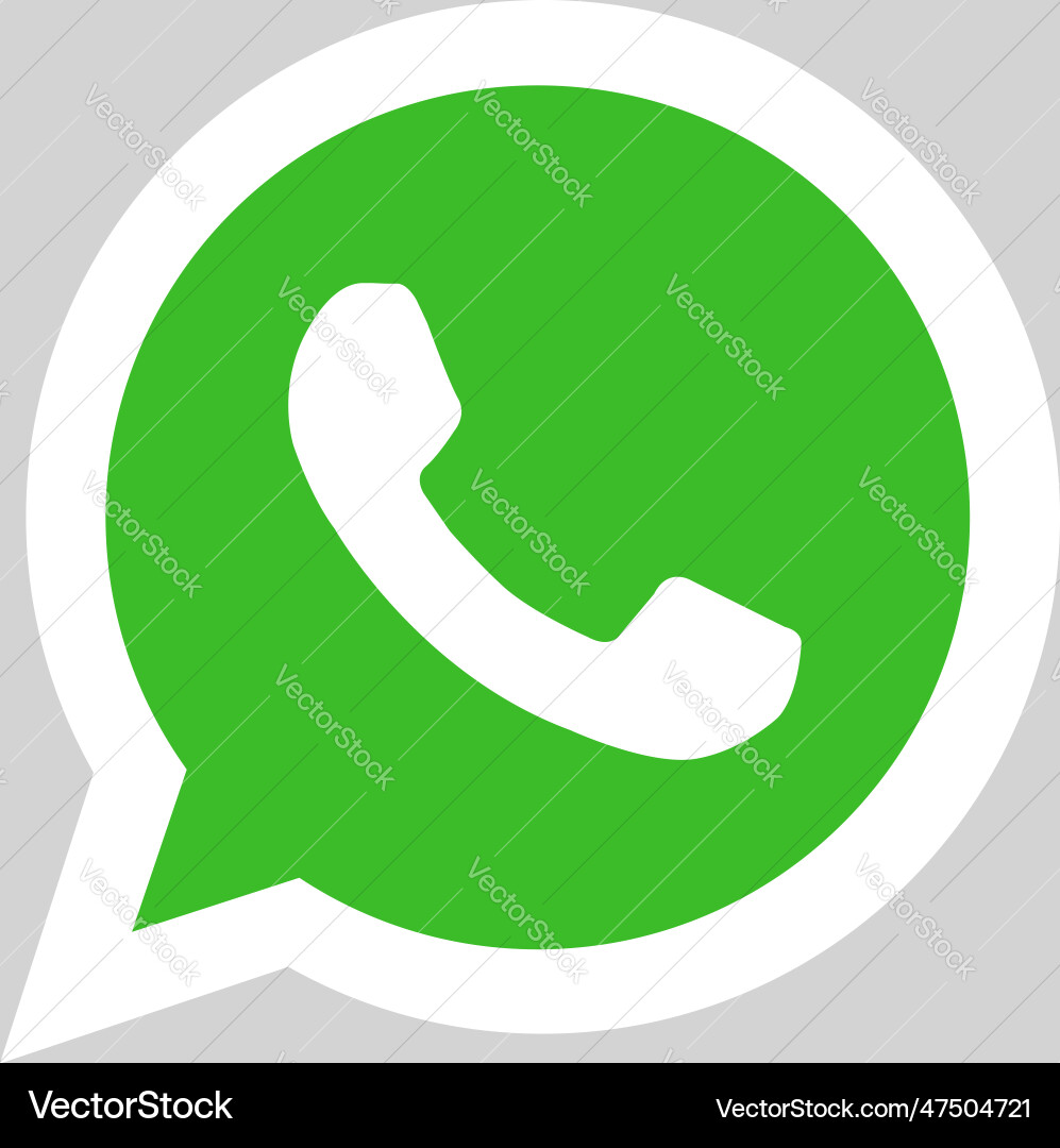 Default whatsapp solid green color logo icon Vector Image