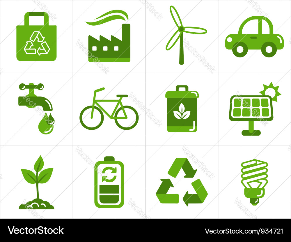 Eco icons Royalty Free Vector Image - VectorStock