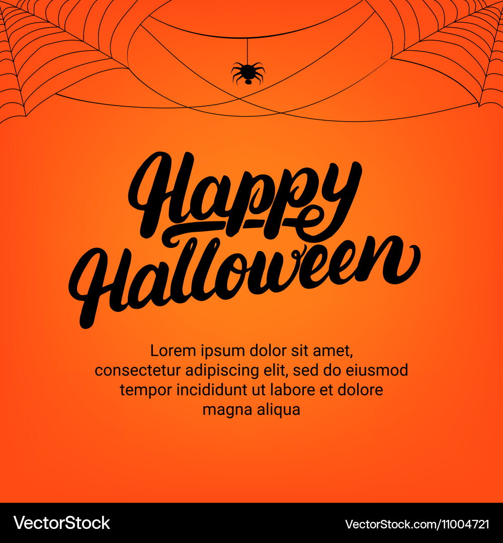 Happy halloween hand written lettering card Vector Image