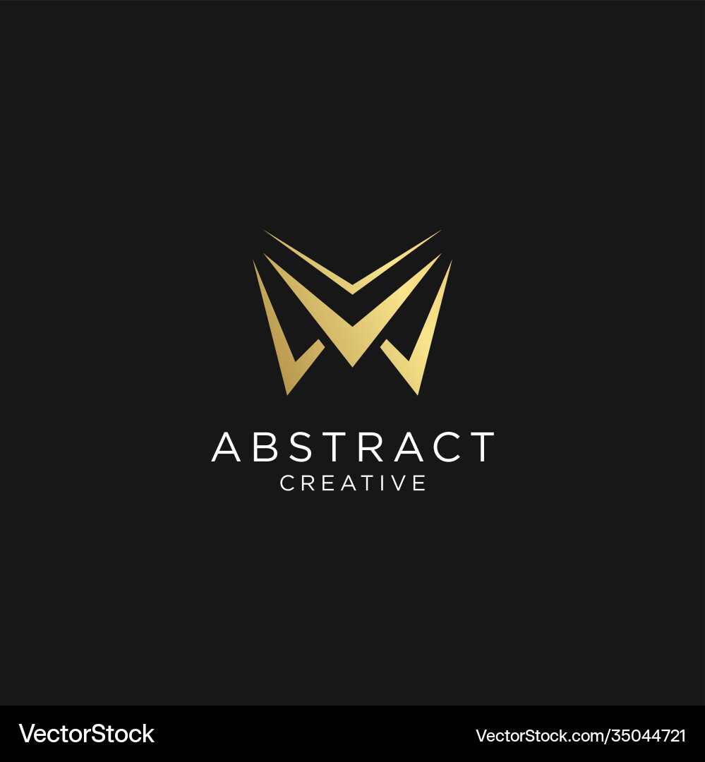 Letter m line logo design linear creative minimal Vector Image