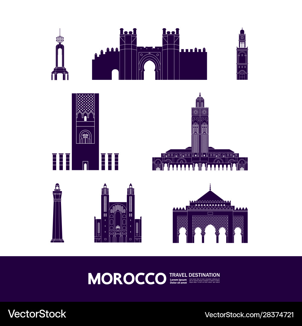 Morocco travel destination Royalty Free Vector Image