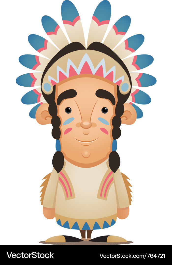 Native american character Royalty Free Vector Image