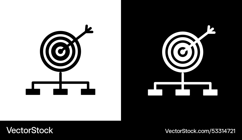 Objectives icon isolated flat in outline Vector Image