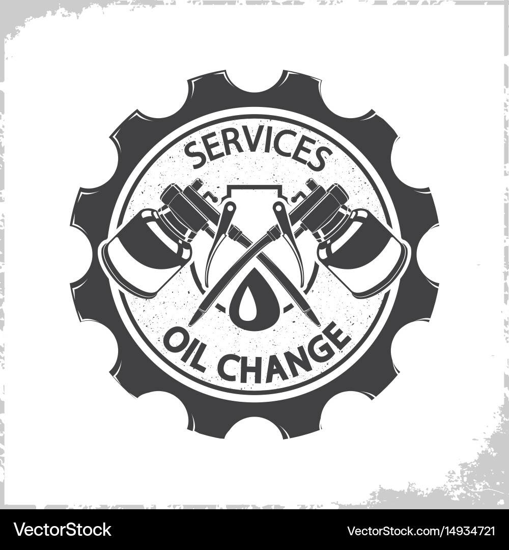 Oil change services logo Royalty Free Vector Image