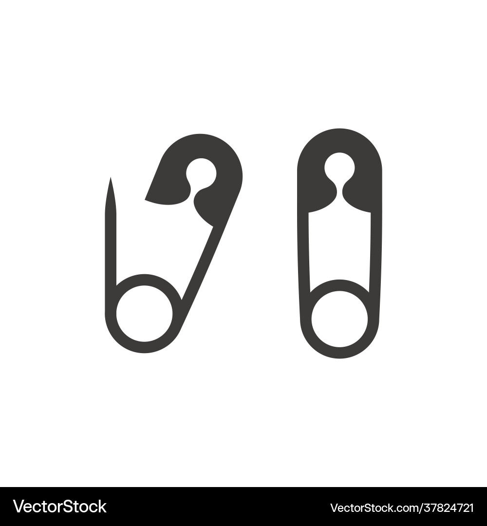 Open and closed safety pin icon Royalty Free Vector Image