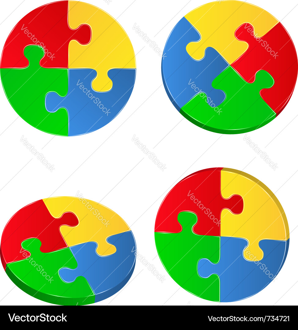 Puzzle circles Royalty Free Vector Image - VectorStock