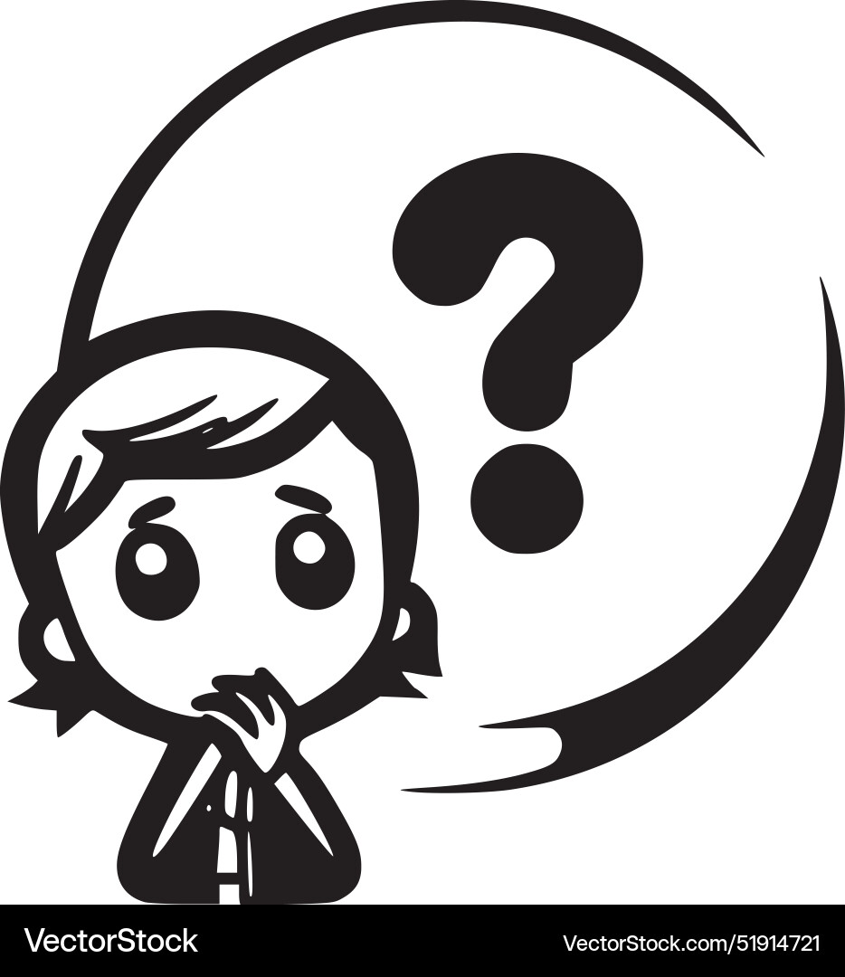 Question - minimalist and flat logo Royalty Free Vector