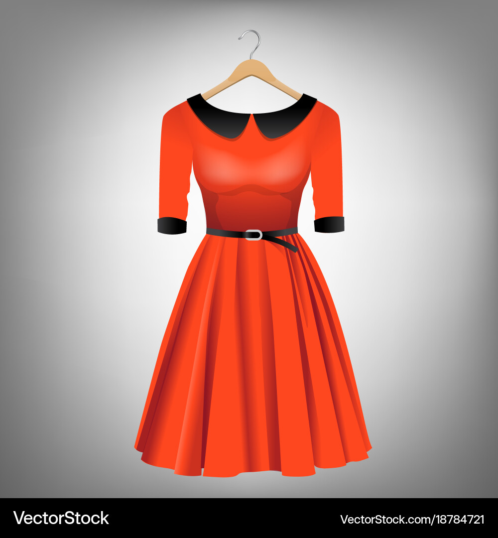 Red dress on hanger Royalty Free Vector Image - VectorStock