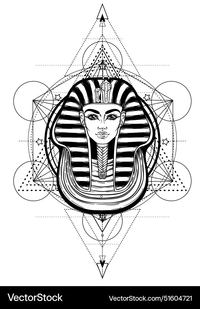 Sacred geometry with egypt symbol wings and all Vector Image