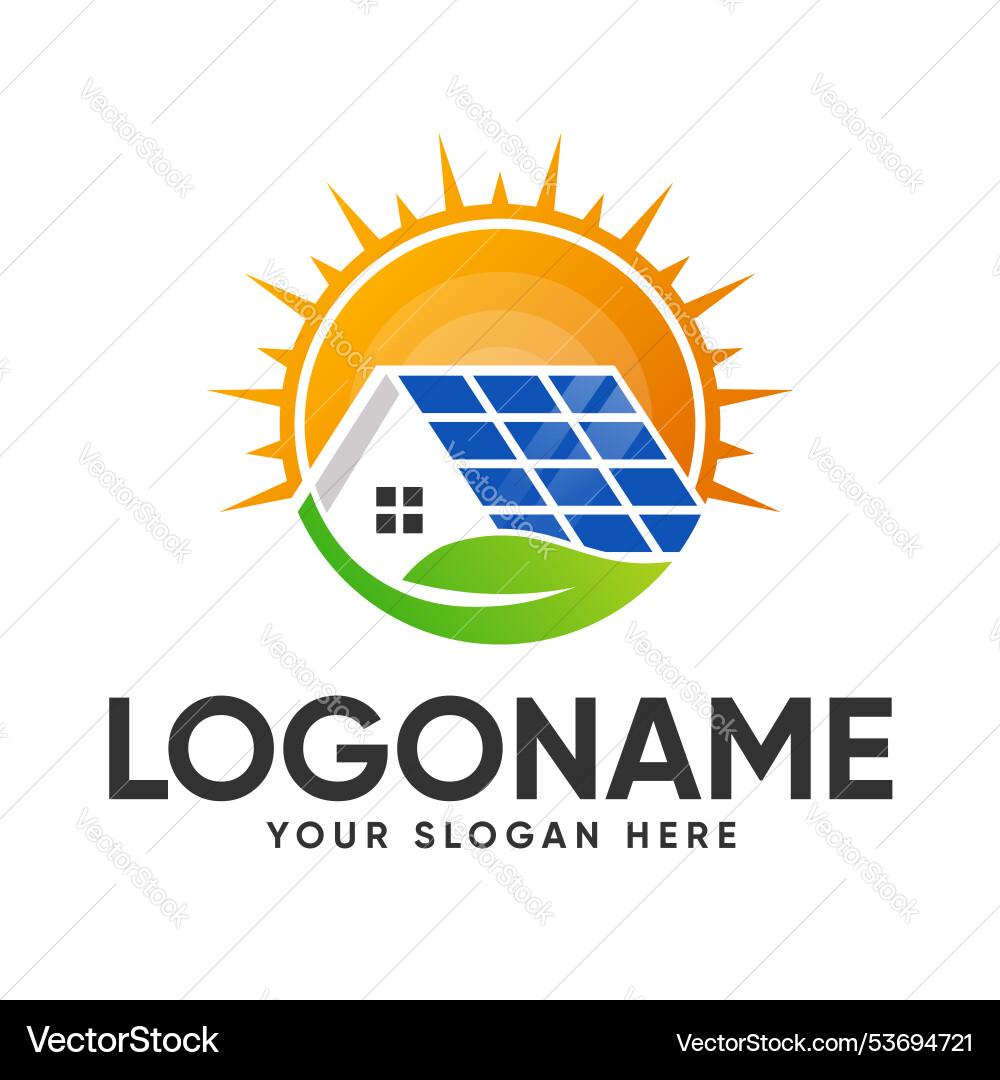 Solar panel premium logo design Royalty Free Vector Image