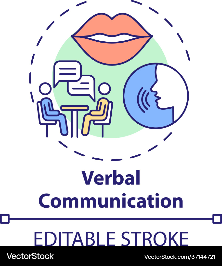 Verbal communication concept icon Royalty Free Vector Image