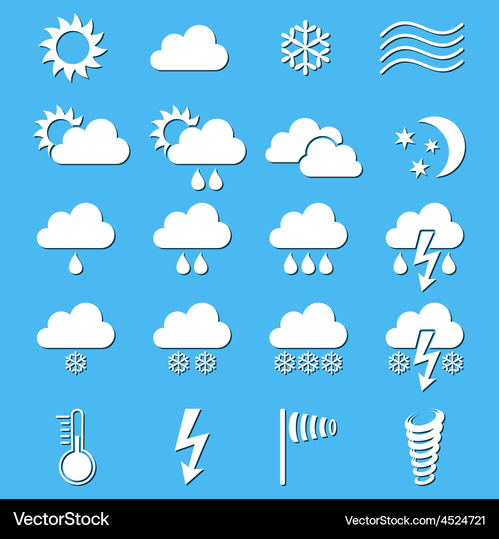 Wetter Icons Lizenzfreies Vektorbild - VectorStock