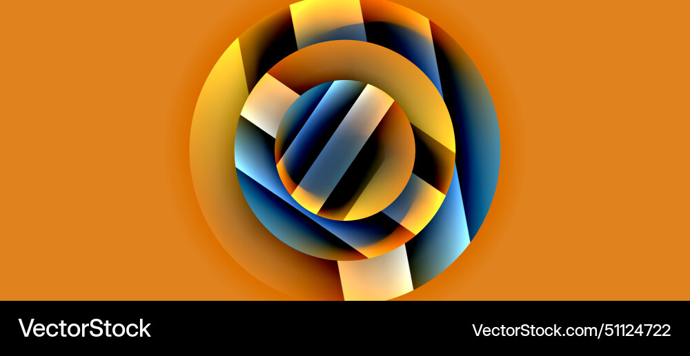 A blue and yellow circle contrasts against Vector Image