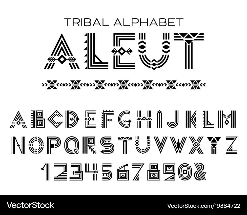 Aleut Tribal Script Royalty Free Vector Image - VectorStock