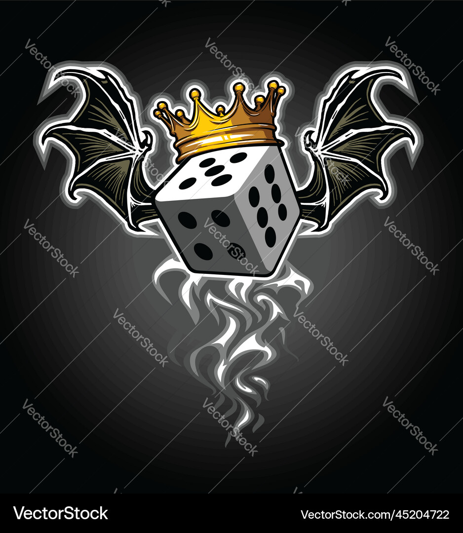 Bat Wing Crown Dice Royalty Free Vector Image - VectorStock