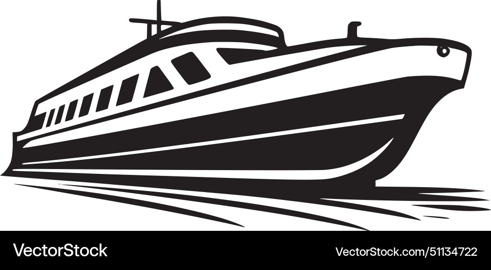 Boat - black and white Royalty Free Vector Image