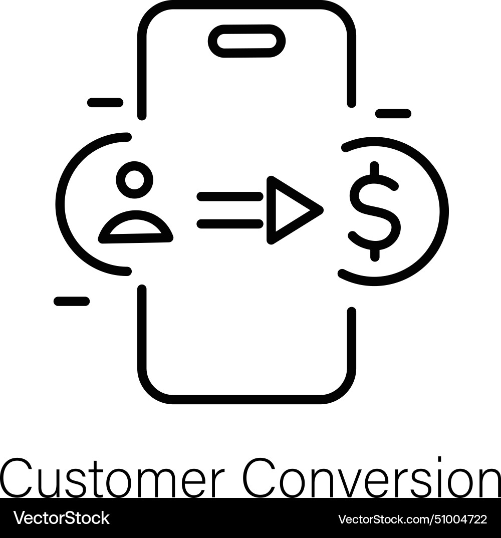 Customer conversion Royalty Free Vector Image - VectorStock