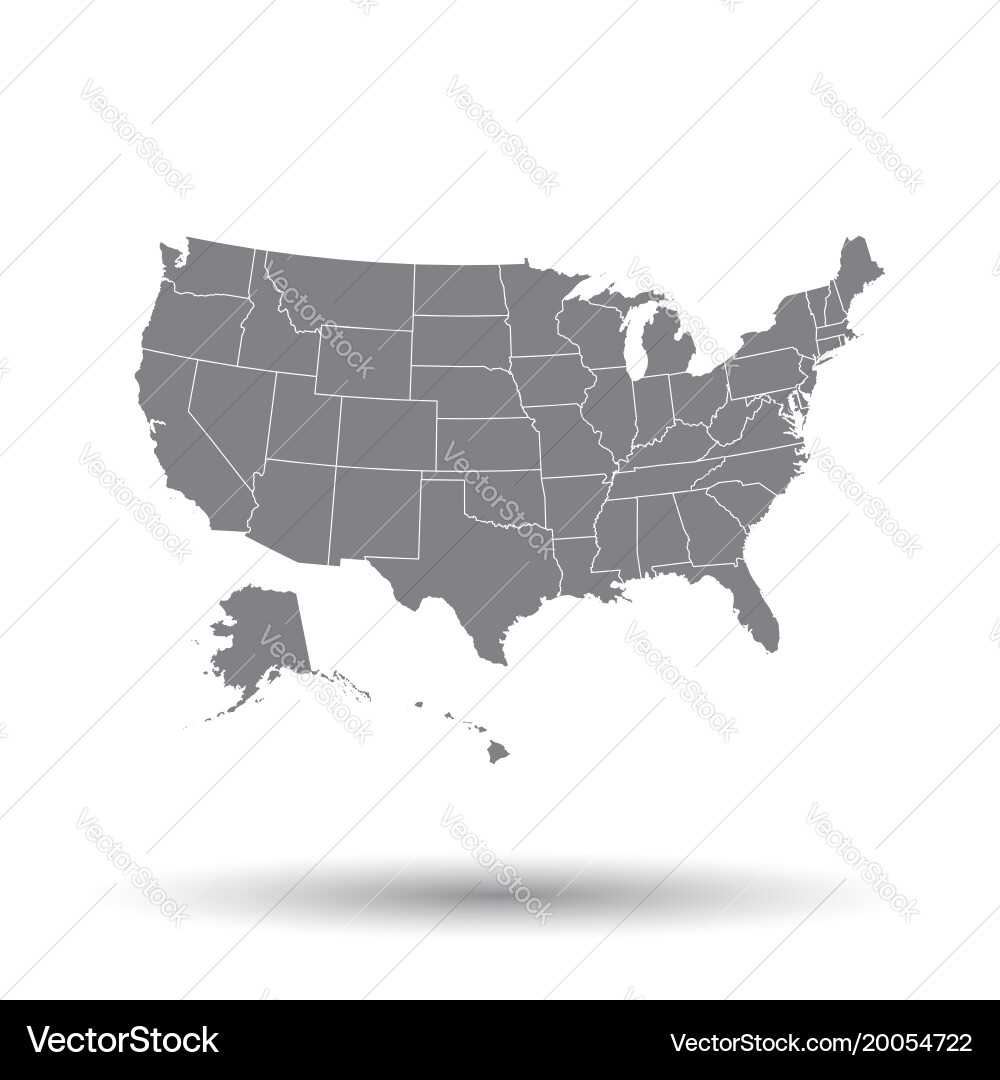 Detailed USA Map of States Royalty Free Vector Image