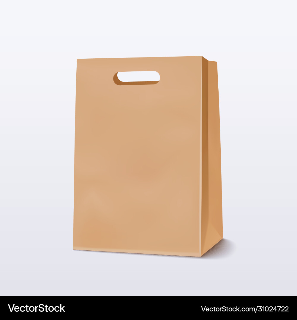 Empty brown shopping bag Royalty Free Vector Image