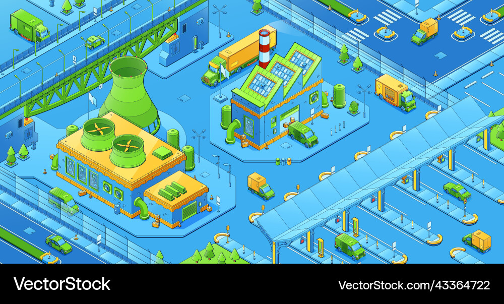 Isometric city infrastructure urban architecture Vector Image