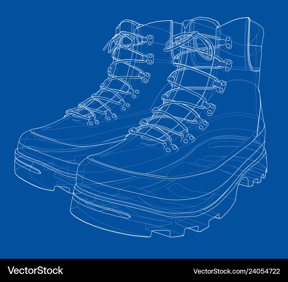 Mens boot concept rendering of 3d Royalty Free Vector Image