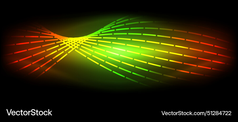 Neon green orange and red lights on a dark Vector Image