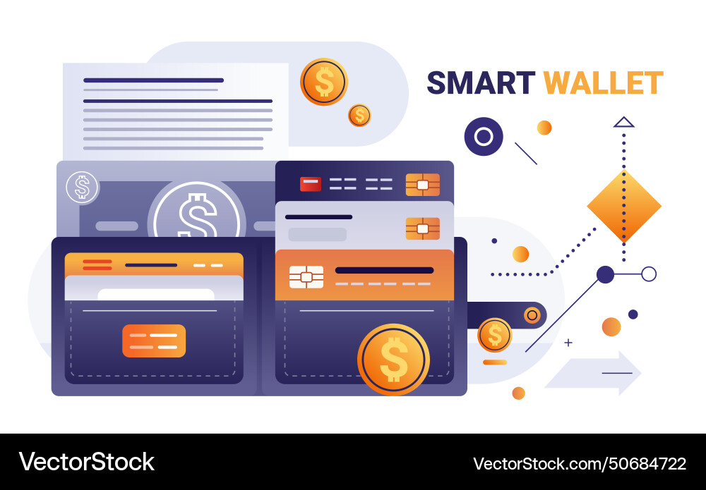 Online banking smart wallet payment application Vector Image
