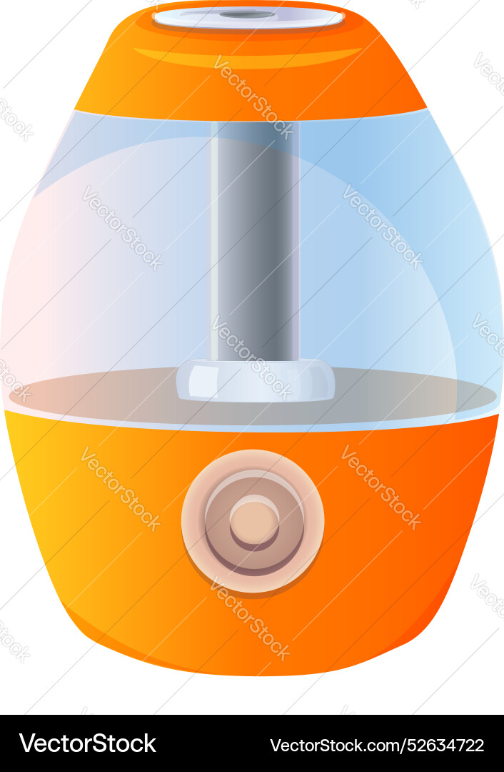 Orange humidifier working on a table Royalty Free Vector