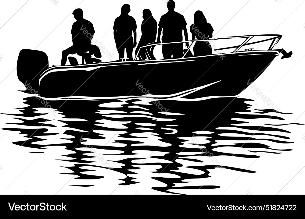 Pontoon boating pontoon boat silhouette Royalty Free Vector