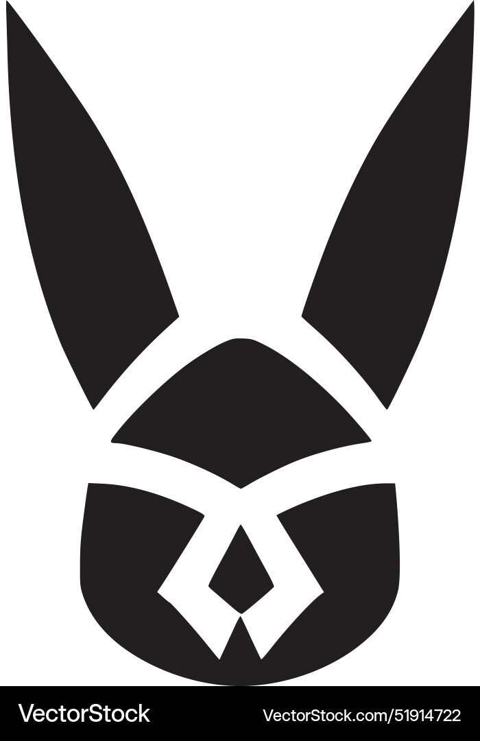 Rabbit - minimalist and flat logo Royalty Free Vector Image