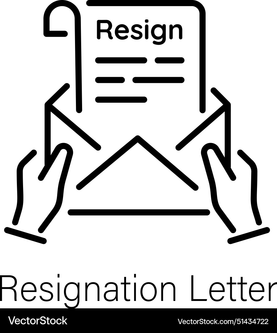 Resignation letter Royalty Free Vector Image - VectorStock