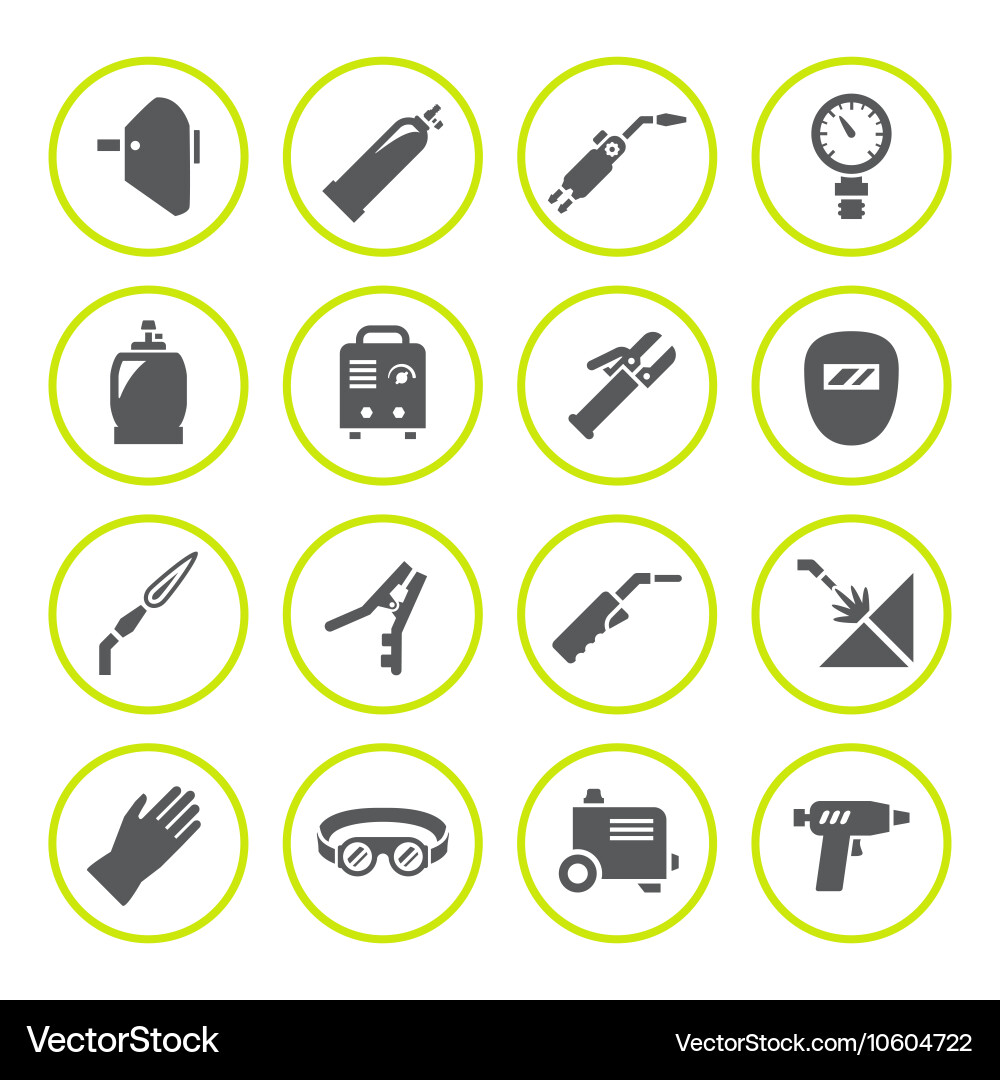 Set round icons of welding Royalty Free Vector Image