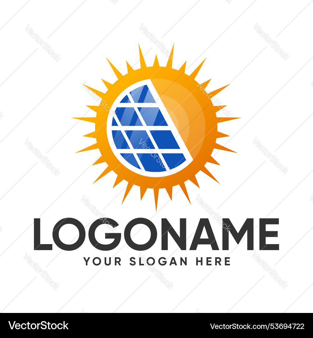 Solar panel premium logo design Royalty Free Vector Image