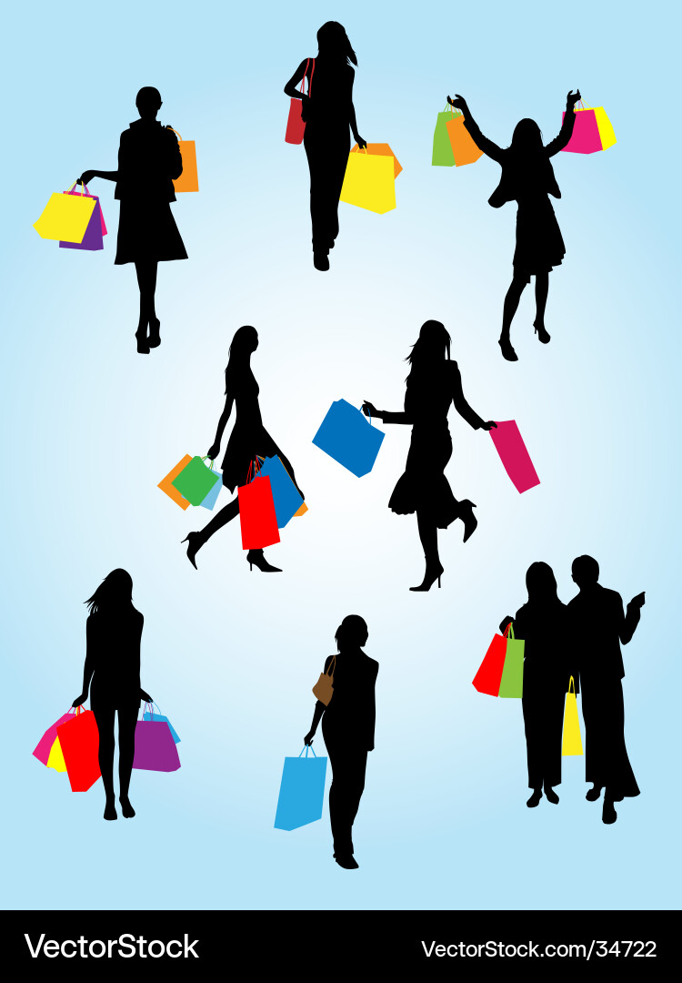 Woman shopping Royalty Free Vector Image - VectorStock