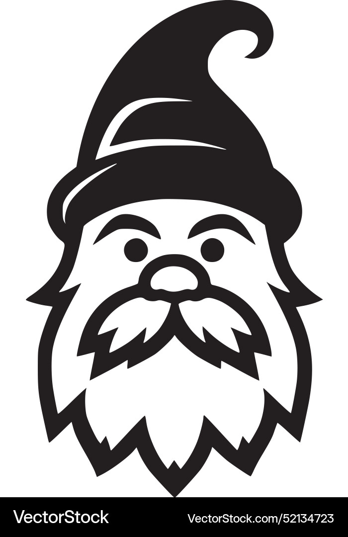 Gnome - black and white Royalty Free Vector Image