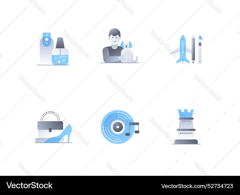 Human household items - flat design style icons Vector Image