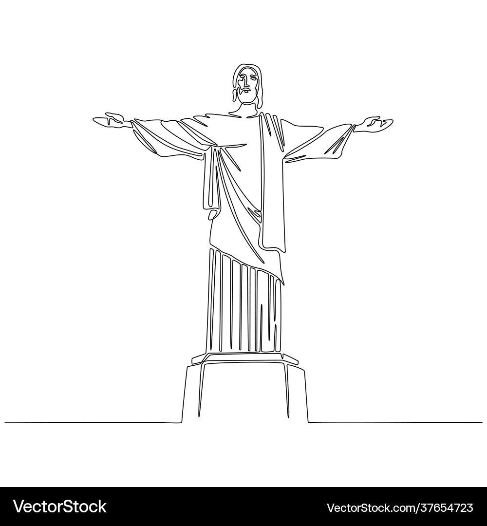 Logo statue jesus christ Royalty Free Vector Image