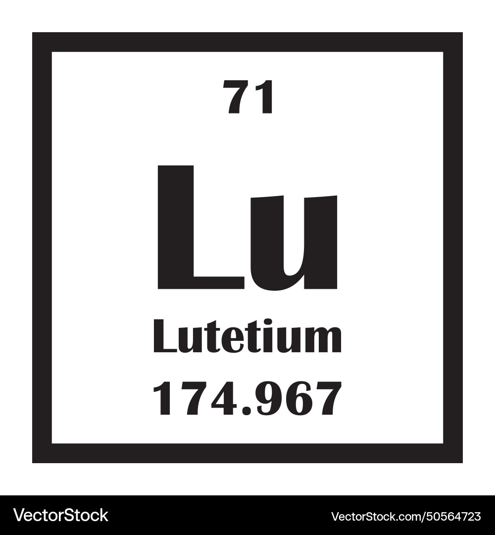 Lutetium chemical element icon Royalty Free Vector Image
