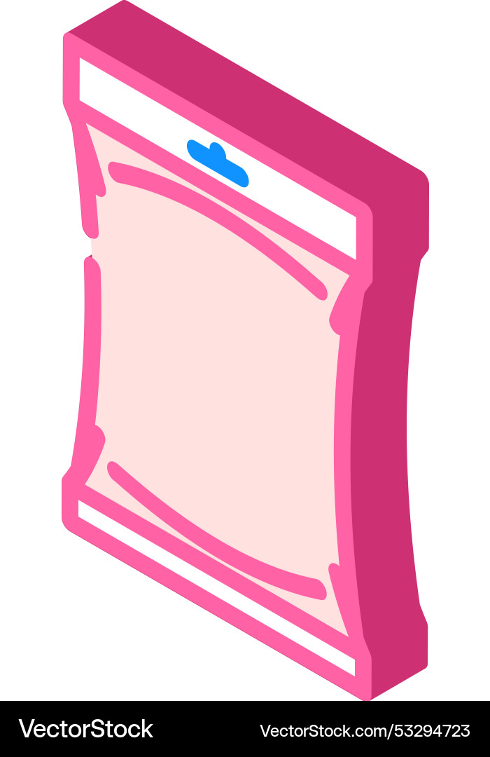 Pouch plastic package isometric icon Royalty Free Vector