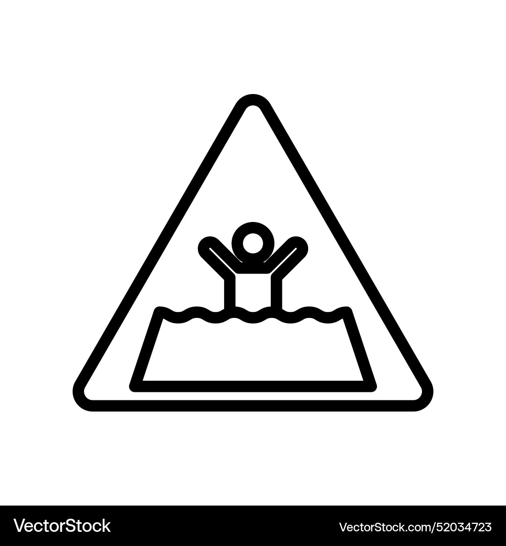 Quicksand and mud danger sign linear logo mark Vector Image