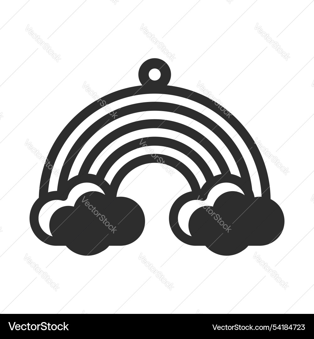 Rainbow with clouds design for earrings pendant Vector Image