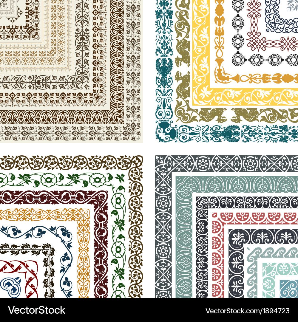 Retro lines set Royalty Free Vector Image - VectorStock