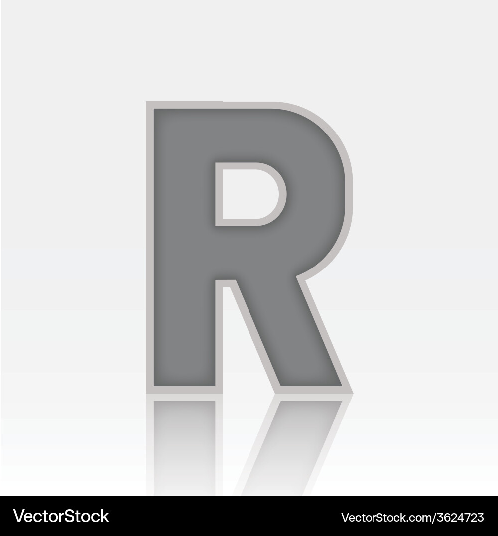 Shiny R Letter Symbol Royalty Free Vector Image