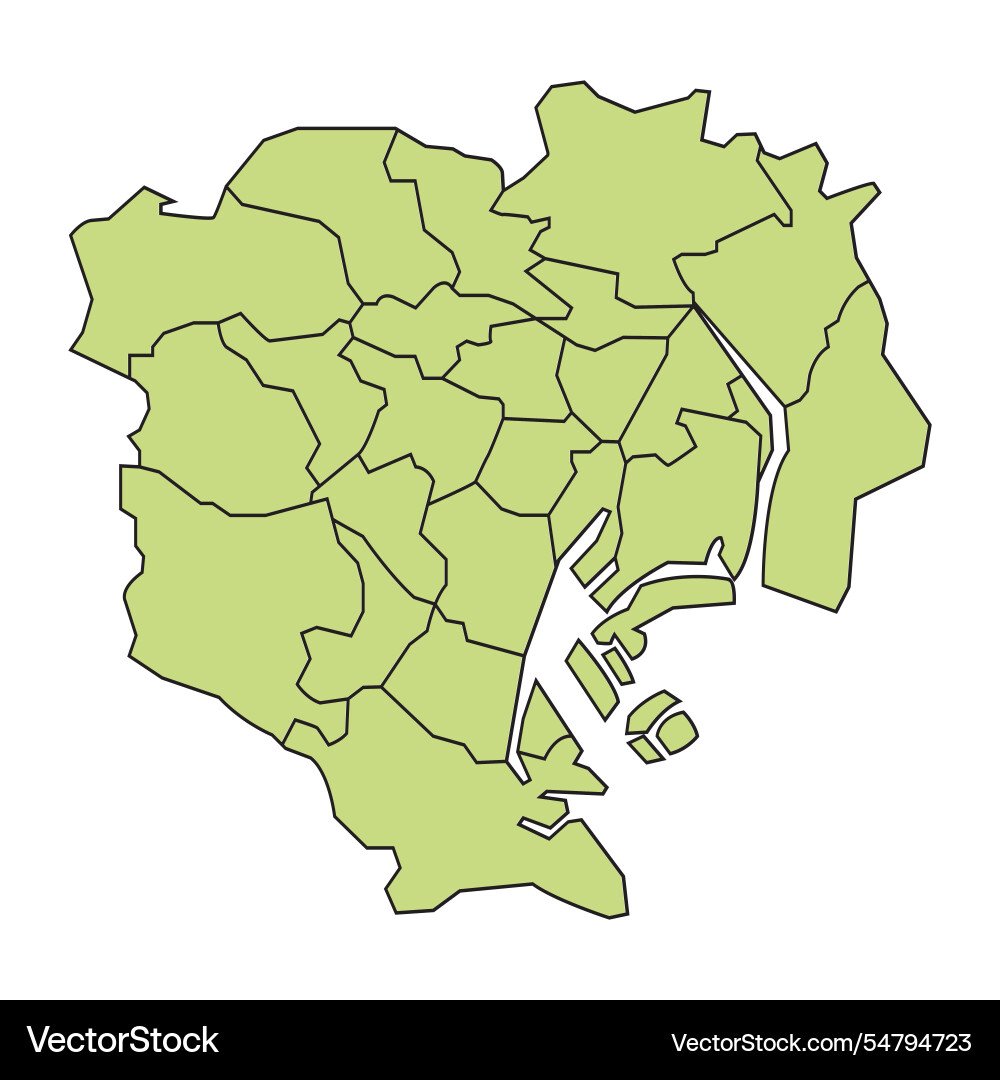 Tokyo japan map icon Royalty Free Vector Image