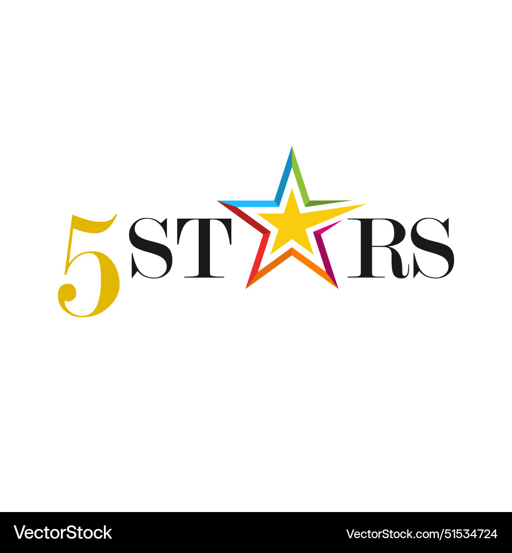 5 five star logo design premium good rate symbol Vector Image