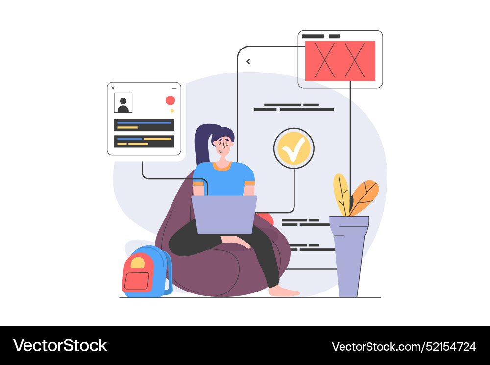 App development concept in modern flat design Vector Image