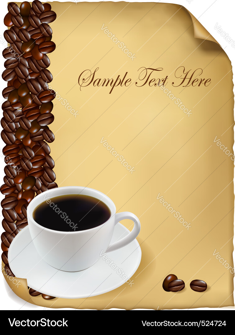 Background menu with cup of coffee Royalty Free Vector Image